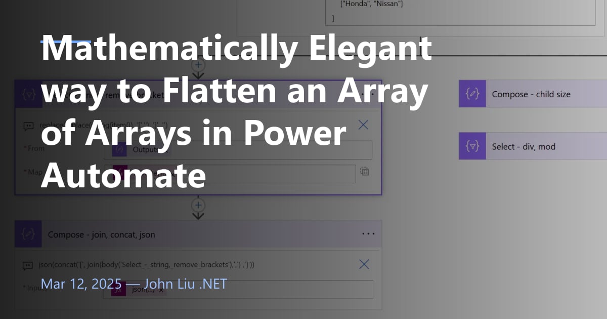 Mathematically Elegant way to Flatten an Array of Arrays in Power Automate