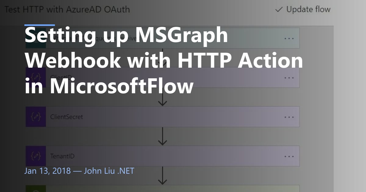 Setting up MSGraph Webhook with HTTP Action in MicrosoftFlow